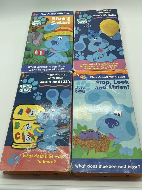BLUES CLUES ABC'S and 123's VHS Play Along With Blue Nickelodeon Orange ...