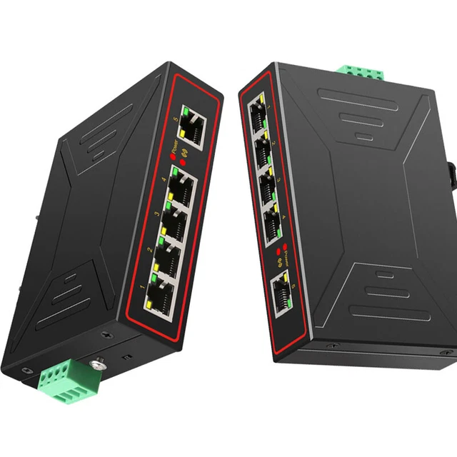 INDUSTRIAL NETWORK SWITCH RJ45 Hub 10/100mbps Ethernet Internet ...