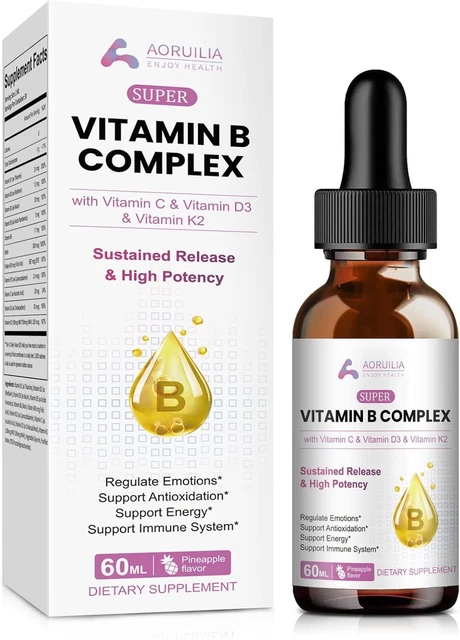 VITAMIN B COMPLEX Liquid Drops 11 in 1 B Complex High Strength ...