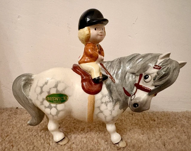 VINTAGE BESWICK ANGEL on Horseback Learner Figurine Norman Thelwell ...