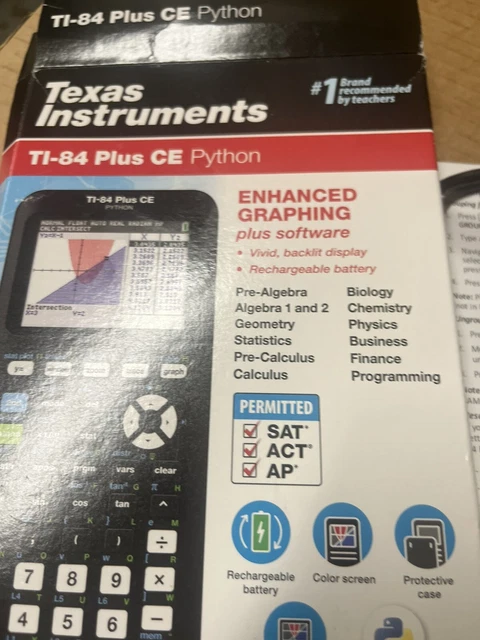 TEXAS INSTRUMENTS TI-84 Plus CE Python Color Graphing Calculator $65.00 ...