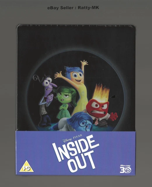 DISNEY PIXAR'S INSIDE Out - Uk Exclusive 3D + Blu Ray Steelbook - New ...