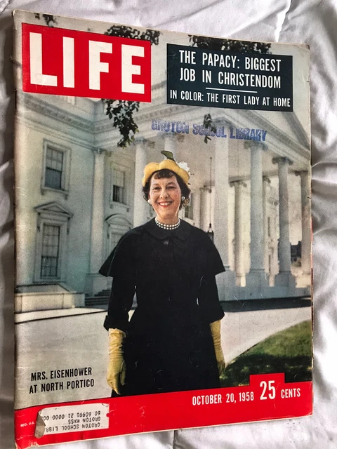 LIFE MAGAZINE OCT 20 1958 Mamie Eisenhower USS Skate Papacy Run Tin Tin ...