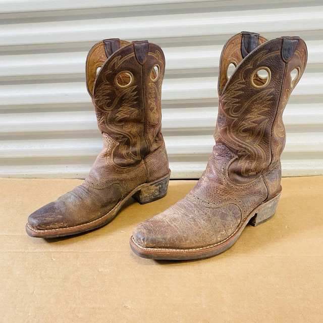 ARIAT HERITAGE ROUGHSTOCK 34824 Brown Leather Western Boots Shoes Men ...