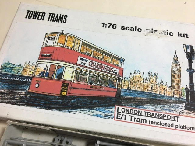 LONDON TRANSPORT E1 Tram Enclosed Platform Tower Trams 1:76 model tram ...