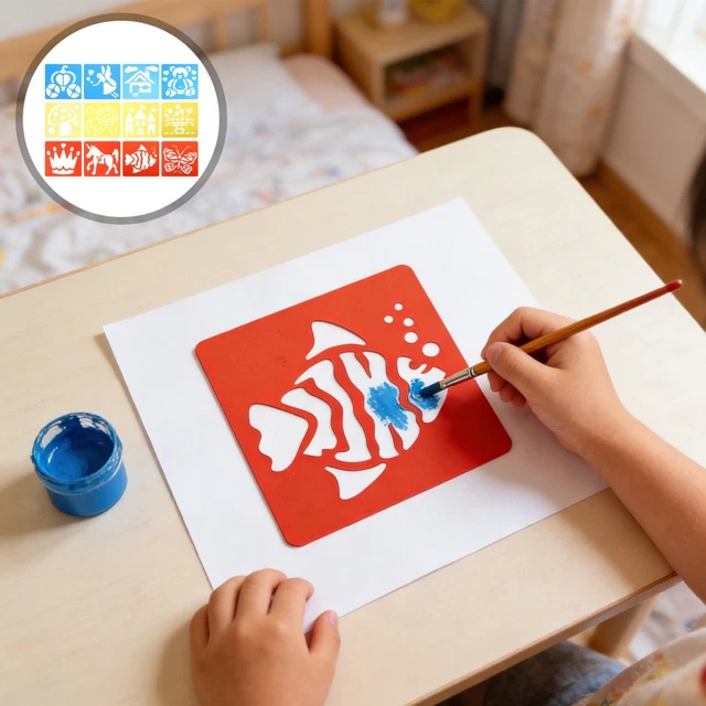 12 PCS CHILDREN'S Drawing Template Fish and Bear Stencil Templates $21. ...