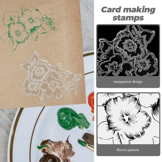 1 SHEET FLOWER Themed Stamp Embossing Album Crafts Floral Stamp Diy ...