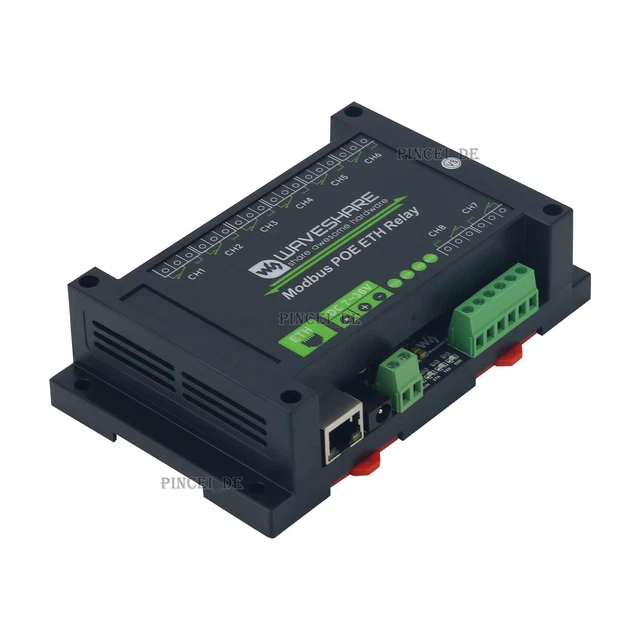 WAVESHARE INDUSTRIAL 8-CH Ethernet Relay Module Modbus for Equipment ...