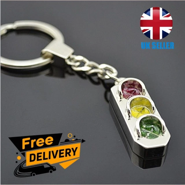 CUTE MINI TRAFFIC Light Car Key Ring Chain 3D Keyfob Keychain Keyring ...