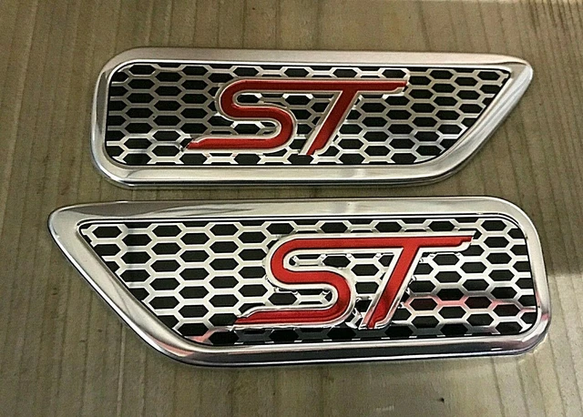 FORD FOCUS / Fiesta ST Wing Badges Aluminum Red logo ST225 New EUR 22 ...