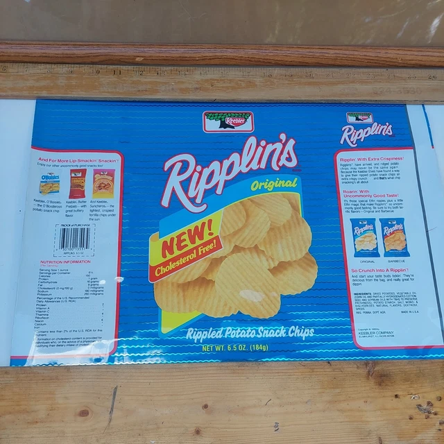 WOW NOS UNCUT SHEET Vintage 1980’s KEEBLER RIPPLIN'S Potato Chip Bag ...