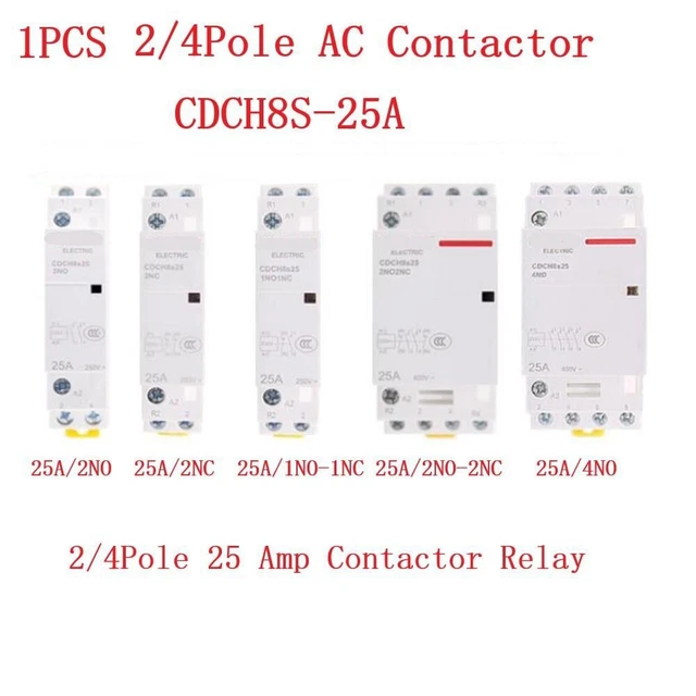 1PC AC CONTACTOR Air Type Relay 2 Poles/4 Poles 2NO/2NC/1NO+1NC/4NO/2NO ...