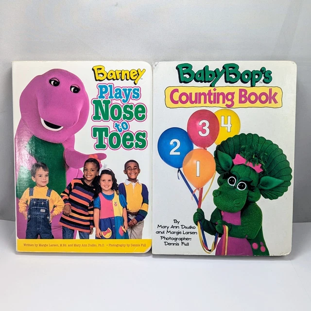 VINTAGE 1996 BARNEY Plays Nose To Toes Baby Bop Counting Book Board Lot ...