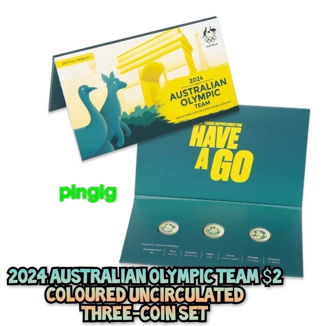 2024 💥AUSTRALIAN OLYMPIC Team $2 Three-Coin Coloured Uncirculated Set Official $30.00 - PicClick AU