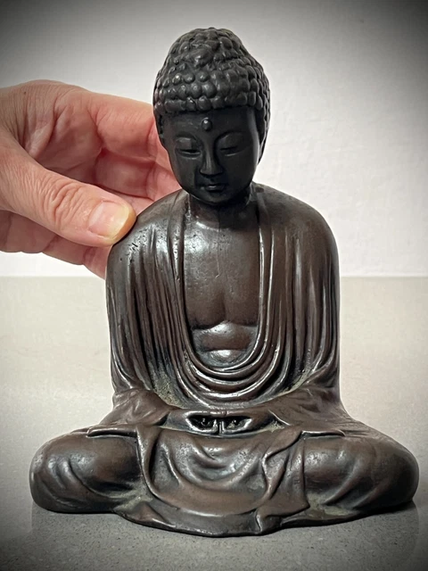 OLD BUDDHIST STATUE. Amitabha Dhyani Buddha. Samadhi Mudra. Cold Cast ...