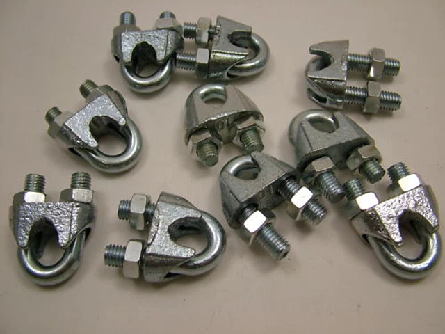 WIRE ROPE GRIP U-bolt clamp 10mm for 3/8" wire,pack of 50 £17.99 ...