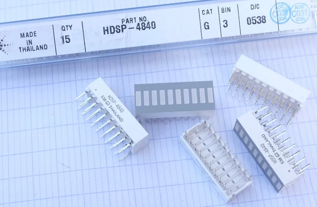 3X AGILENT TECHNOLOGIES (HP) HDSP-4840 LED Bar ARRAY Yellow. Lot de 3 ...