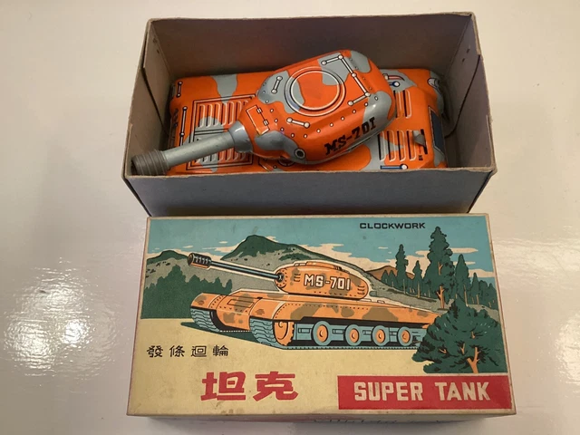 RARE VINTAGE WORKING Super Tank Ms-701 Windup in Original Box £5.00 ...