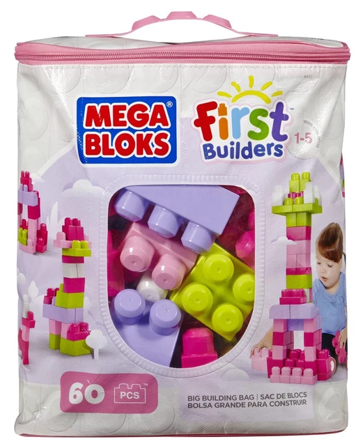 MATTEL MEGA BLOKS DCH54 First Builders Building Block Bags Medium 60 ...