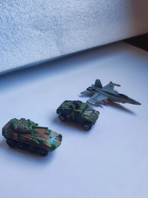 MICRO MACHINES LOT Véhicules Militaires Galoob Avion Abimé Canon Cassé ...