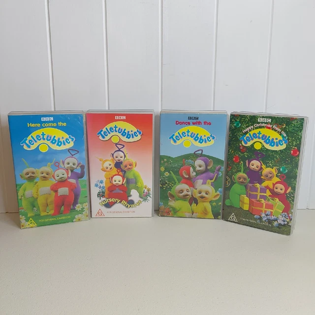 TELETUBBIES VHS X4 BBC Here Come Nursery Rhymes Dance Happy Christmas ...