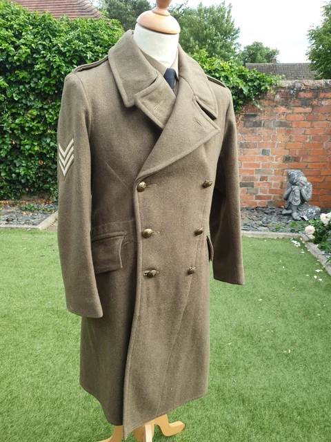WW2 BRITISH ARMY GREATCOAT Royal Signals dated 1942 sergeant Superb ...
