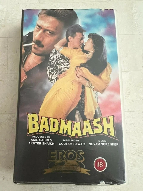 BADMAASH VHS VIDEO Tape Cassette Indian Hindi Bollywood Film Jackie ...