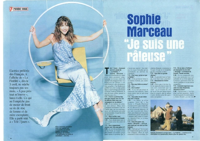 COUPURE DE PRESSE Clipping 2000 Sophie Marceau (3 pages) EUR 5,00 - PicClick IT