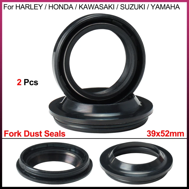 2 PCS OF 39x52mm Rubber Fork Dust Seals For HARLEY/HONDA/KAWASAKI/SUZUKI/YAMAHA £6.95 - PicClick UK