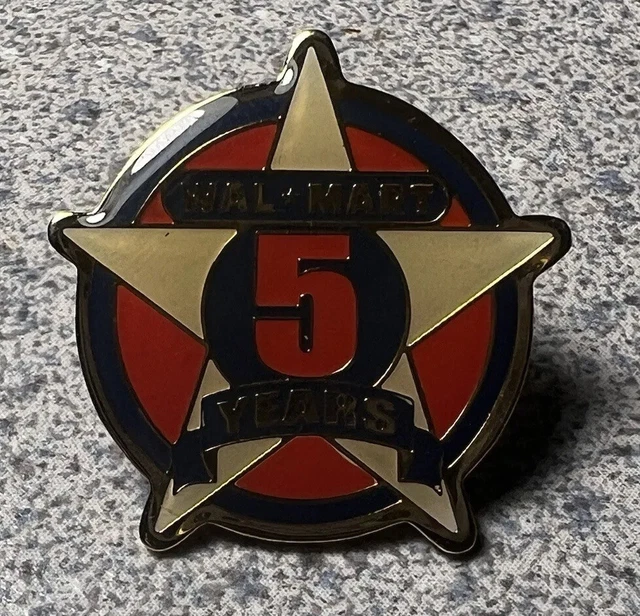VINTAGE WALMART WAL-MART 5 Years of Service Award Employee Lapel Pin ...