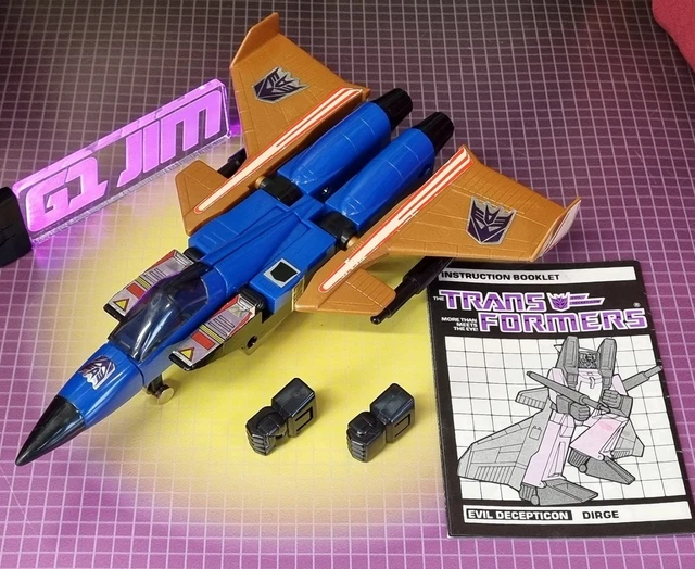 VINTAGE HASBRO TRANSFORMERS G1 Decepticon Seeker Jet Dirge Complete w ...