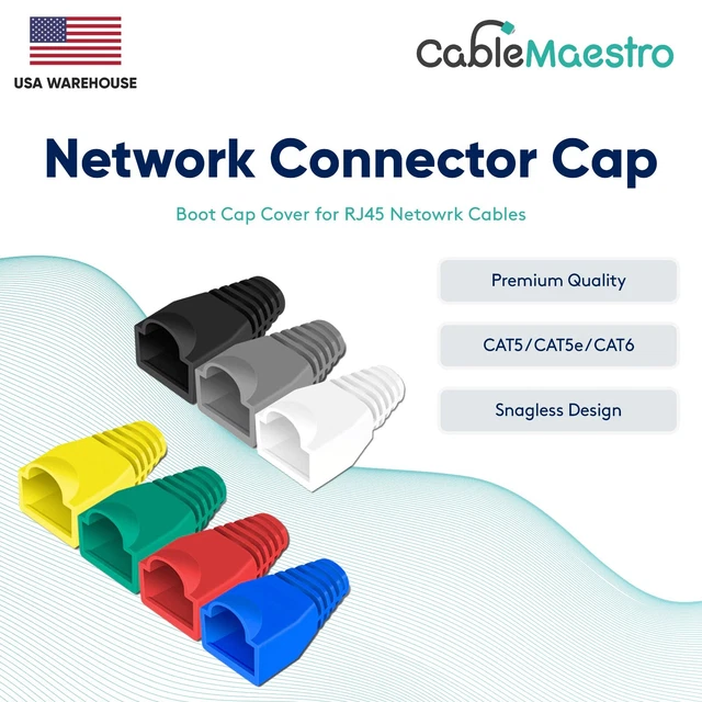 CAT5E CAT6 CAT5 Plug Boot End Cap Cover Head Network Connector RJ45 ...