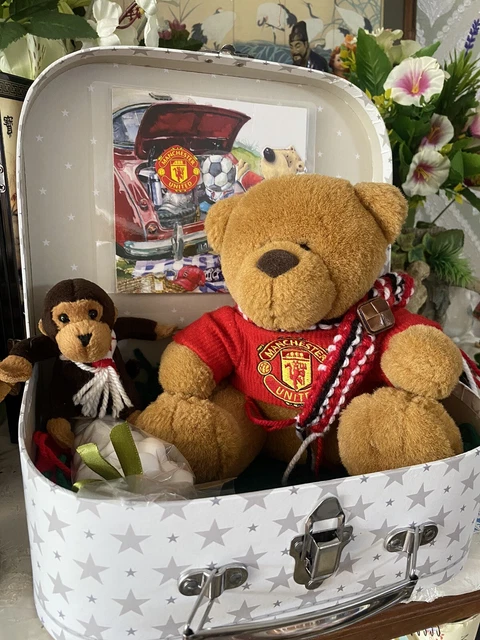 VINTAGE MAN UTD Teddy Bear In A Free Crafted Case! £19.99 - PicClick UK