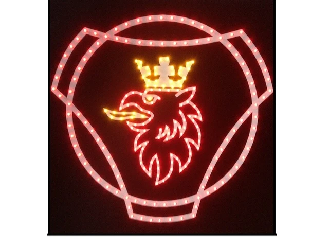 SCANIA TRUCK LED LOGO SIGN LIGHT BOARD 24V FREE DIMMER 50cm/50cm £89.99 ...