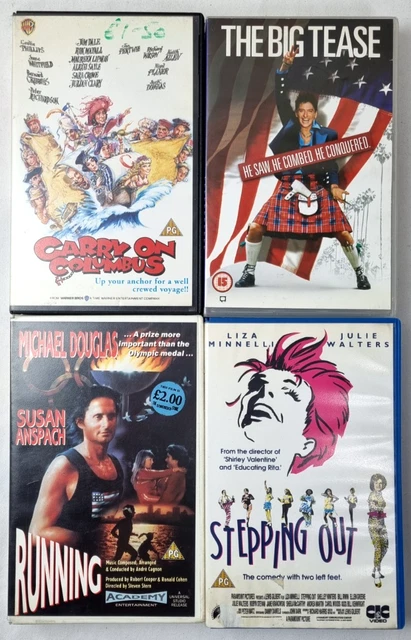 BUNDLE X4 VINTAGE VHS Film Big Box Ex Rental Tapes RUNNING STEPPING OUT ...