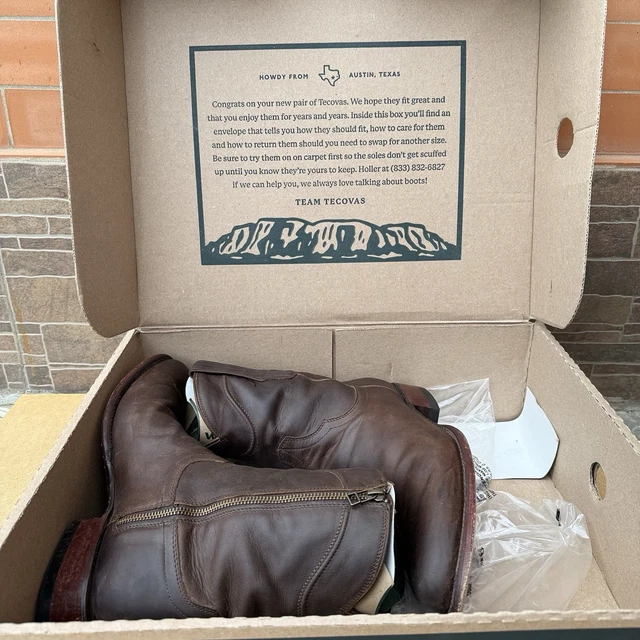 TECOVAS MEN'S THE Dean Goat Size US 11.5 D Cafe Leather Boots #583 £153 ...