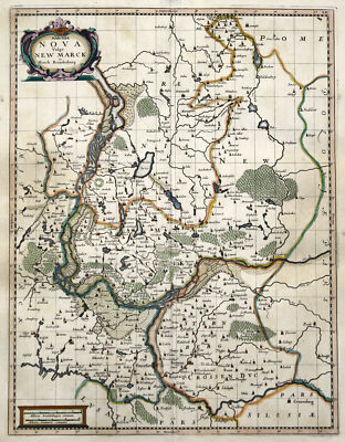 NEUMARK NOWA MARCHIA Original Copperplate Map Janssonius Waesberge 1681 ...