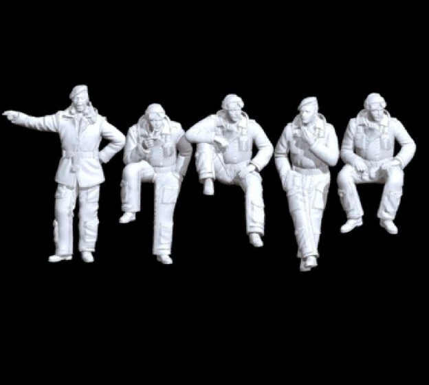 WW2 BRITISH TANK Crew Full Set 120mm Soldiers 1/16th Resin Printed £55. ...