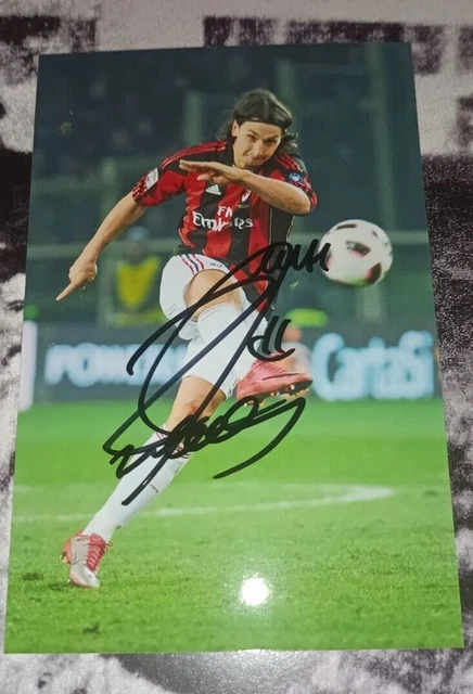 AUTOGRAMM ZLATAN IBRAHIMOVIC Autografo Foto Hand Signed Maglia Ac Milan ...