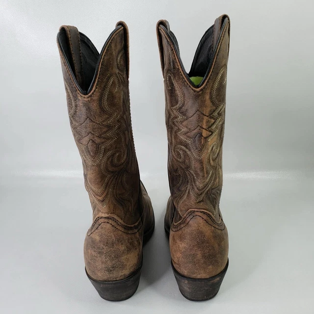 ROCKIN COUNTRY SIZE 10 Rugged Cowboy Boots Rodeo Western Brown Leather ...