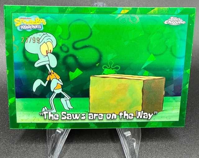 TOPPS CHROME SPONGEBOB Sapphire 2025 # The Saws Are On The Way # 63 ...