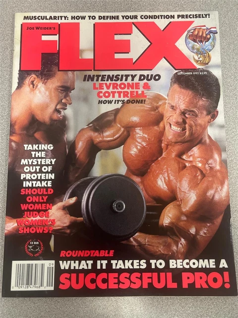 FLEX BODYBUILDING MUSCLE magazine KEVIN LEVRONE & PORTER COTTRELL 9-92 ...