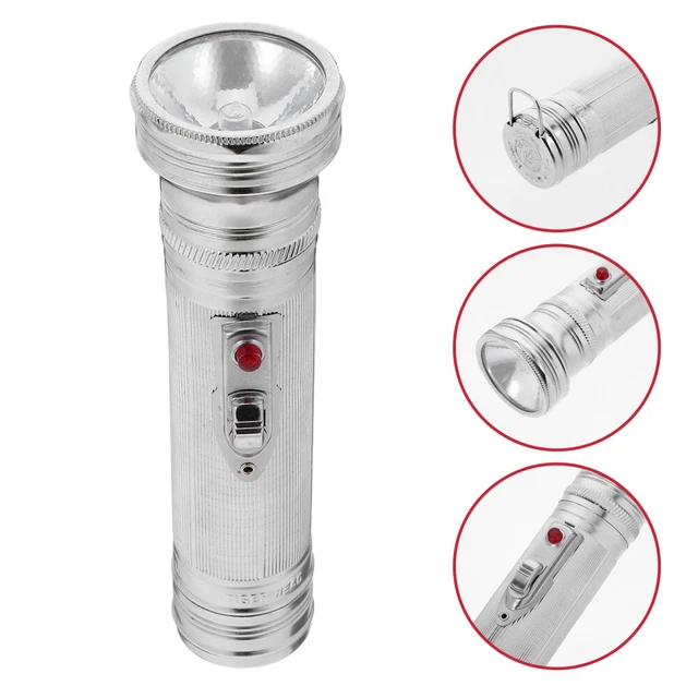 OLD-FASHIONED METAL FLASHLIGHT Vintage 80s Hand-Held Torch Battery ...