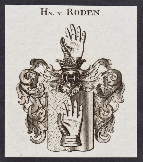 RODEN WAPPEN COAT of arms Adel Kupferstich Heraldik 1820 EUR 11,99 ...