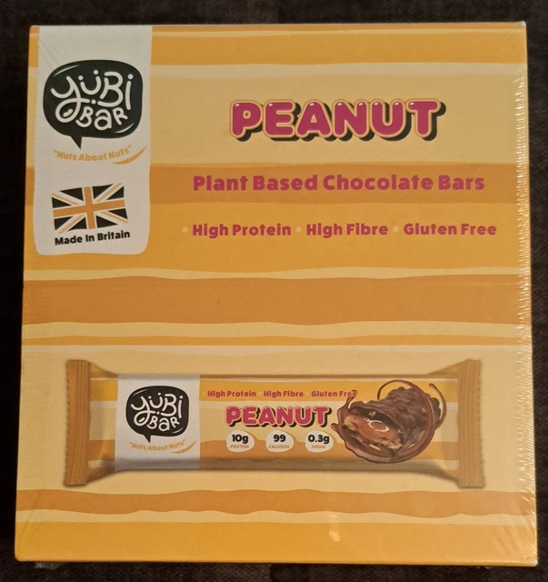 YUBI BAR HIGH Protein Plant Based Choc peanut Bars x12 £17.16 - PicClick UK