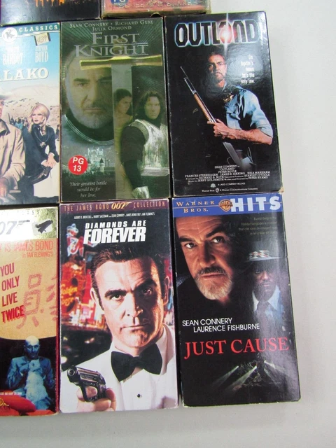 SEAN CONNERY VHS Lot Of 11 Movies James Bond 007 Thunderball Entrapment ...