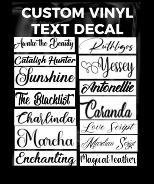 CURSIVE CUSTOM TEXT Vinyl Decal Sticker Script | Personalized Lettering ...