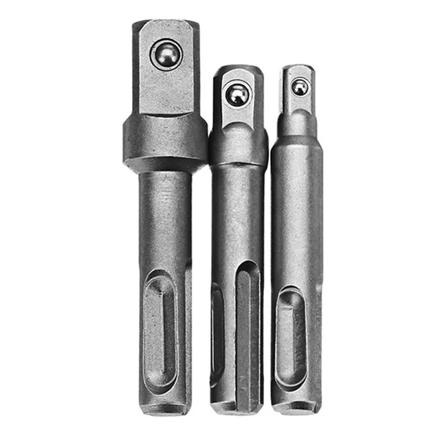 3* SDS PLUS Shank Socket Driver Adapter Power Drill-Bit Chuck Extension ...
