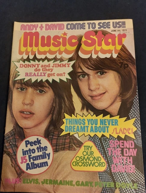 RARE MUSIC STAR Magazine 9 JUNE 1973 Andy & David Glitter Jacksons ...