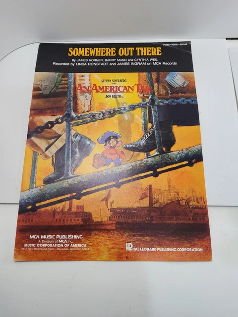 AN AMERICAN TAIL Sheet Music Somewhere Out There Fievel Mousekewitz ...
